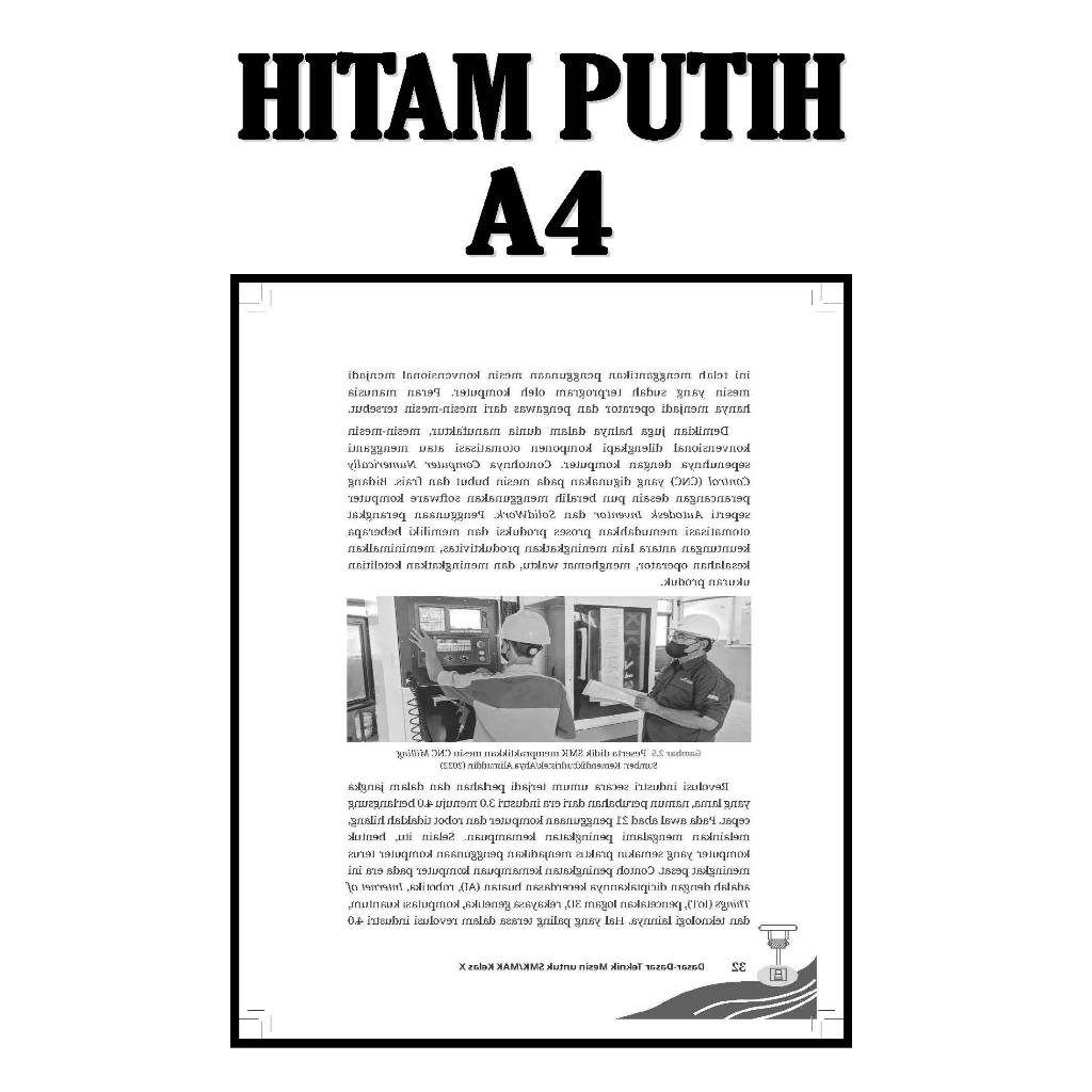 PUTIH HITAM A4 A5 B5 F4 Black and White Size Document Printing Services ...