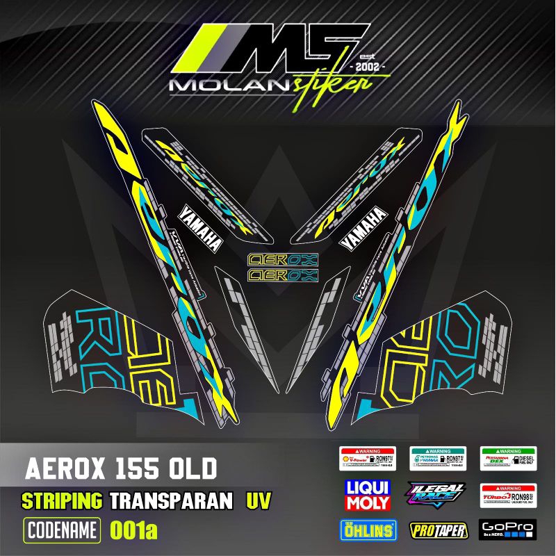 Decal Sticker Striping Transparent Variations Uv Aerox Old Aerox 155 ...