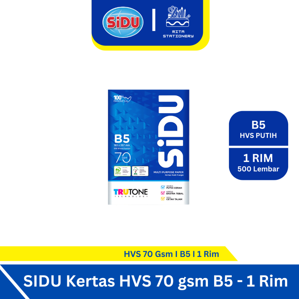 Hvs Sidu B5 Paper 70 Gsm - 1 Ream (NOT A4 SIZE) | Shopee Philippines