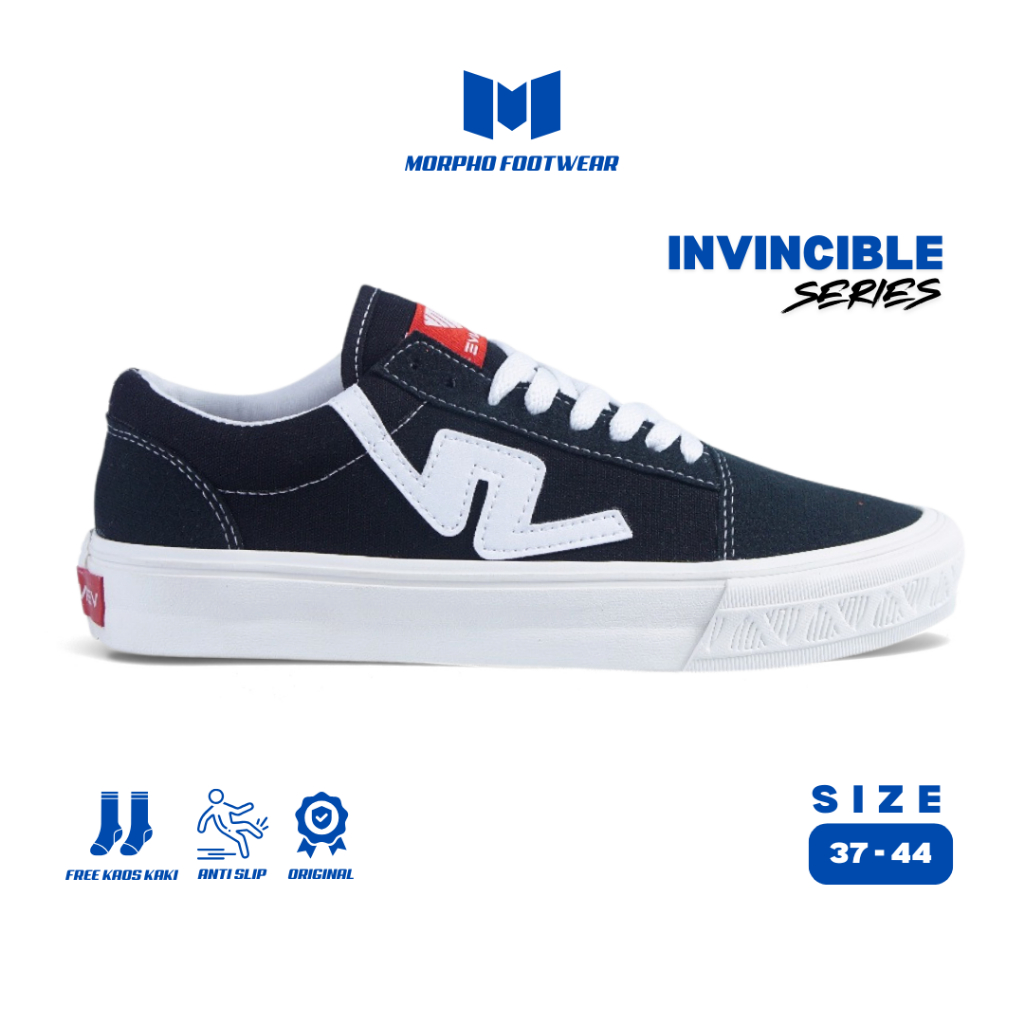 Morpho Footwear - Original INVISIBLE Black White School Shoes Unisex ...