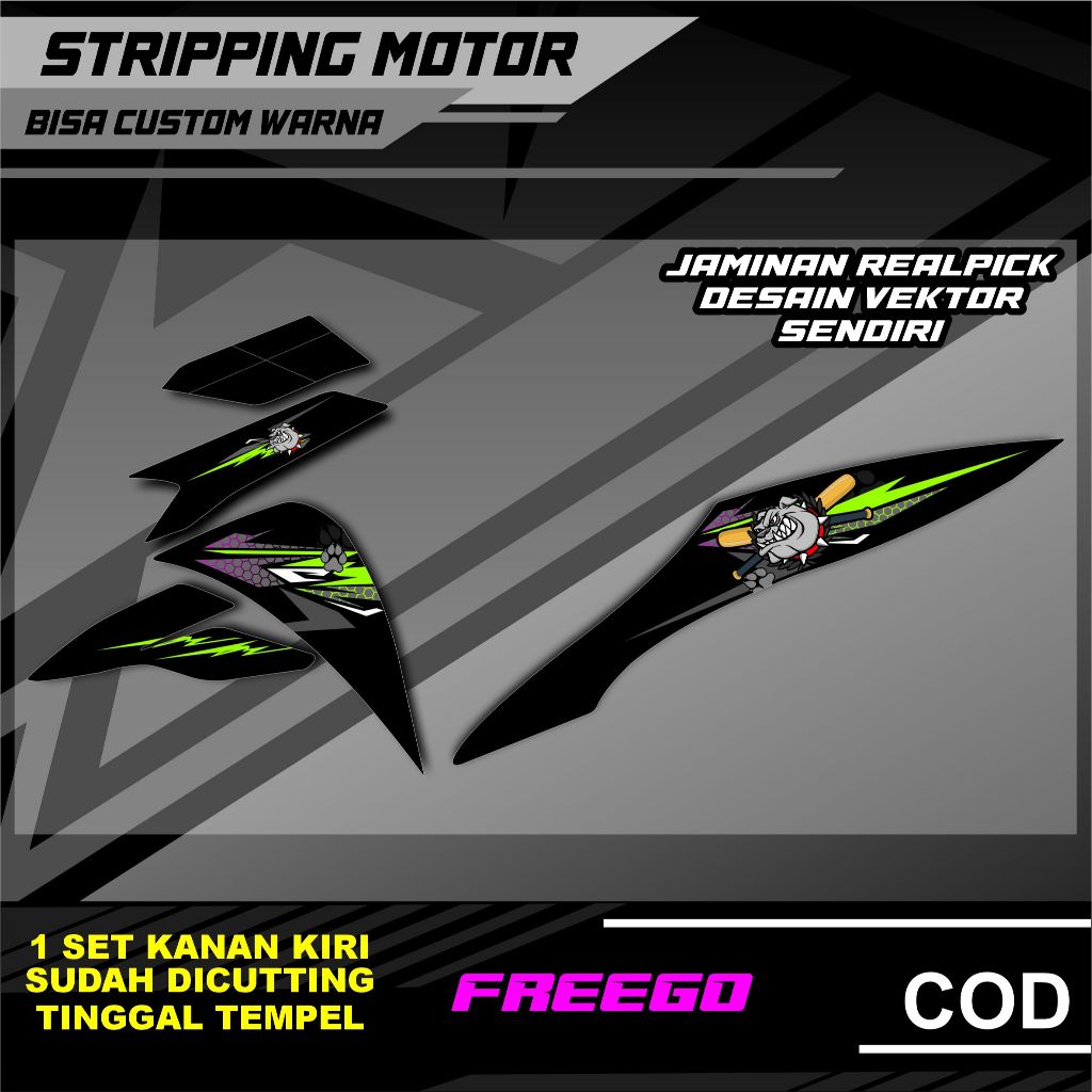 Simple STRIPPING YAMAHA FREEGO BULLDOG RACE ALREADY CUT, JUST STICKED ...