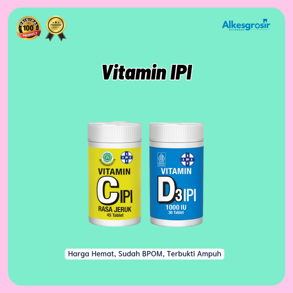 Vitamin IPI C Orange Flavor 50mg 45 Tablets / Vitamin D3 1000 IU 30 ...