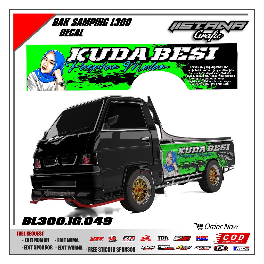 STRIPING Sticker for L300 Car Variations, Right and Left Side Tubs ...