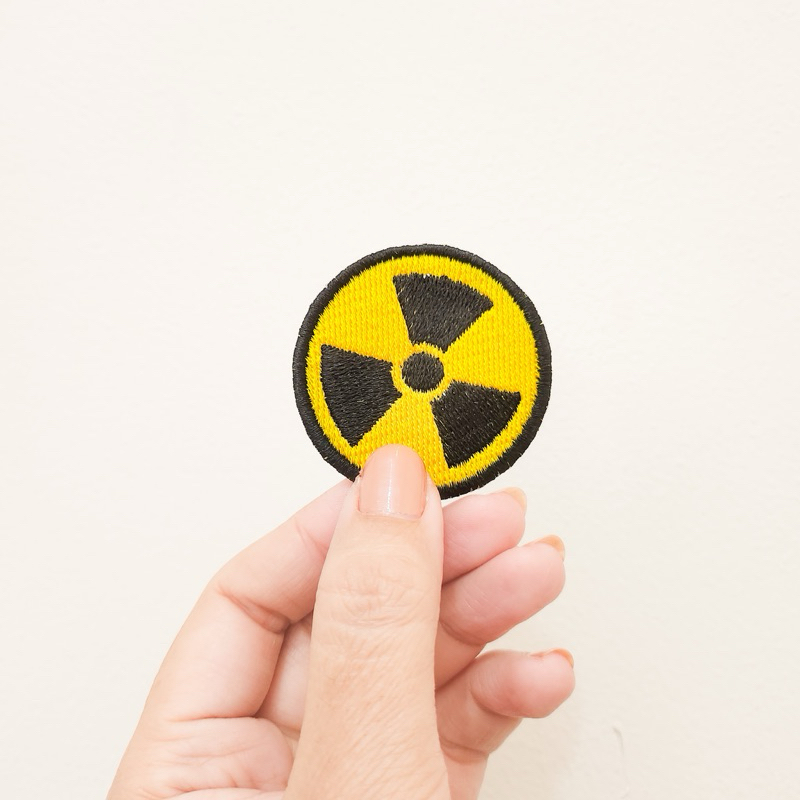 WAR EMBROIDERED PATCH / BIO HAZARD NUCLEAR / YELLOW WARNING SIGN IRON ...