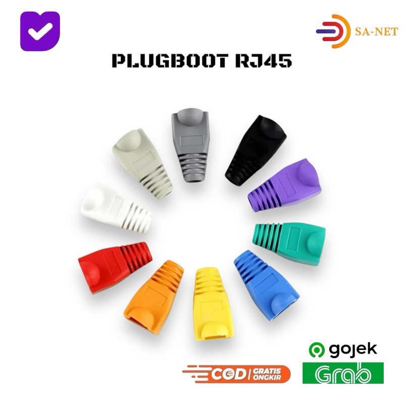 MERAH 1 Pack contains 50 Pcs Rubber Connector Cable LAN RJ45 Plug Boot ...