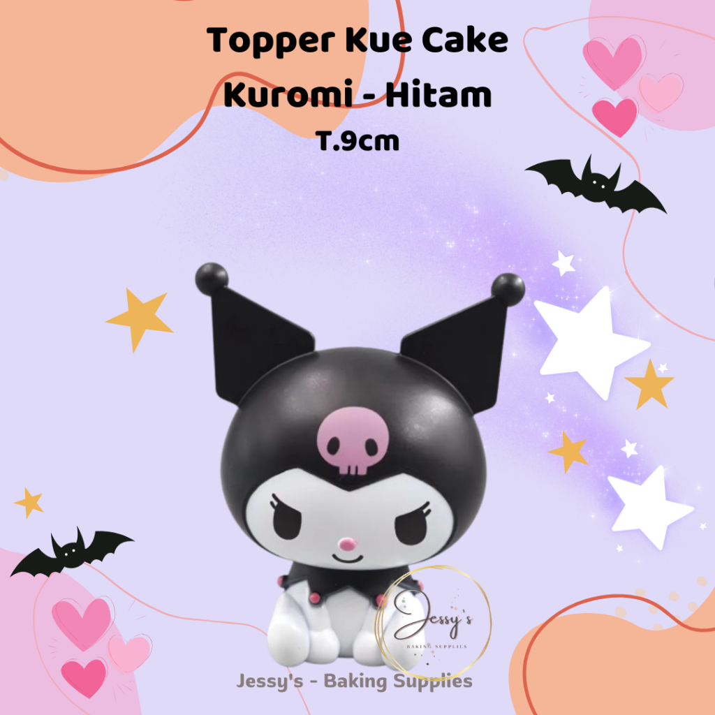 HITAM Kuromi Black My Melody Sanrio Cake Topper, My Melody Sanrio Cake ...