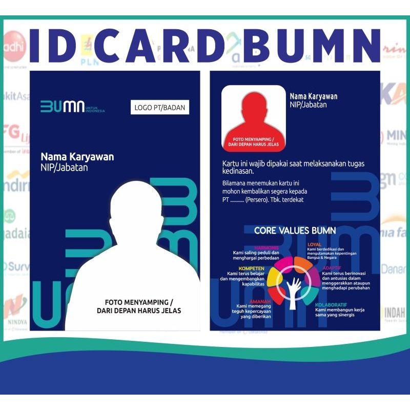 Bumn ID CARD PVC INSTANT PRIN NAME TAG EMPLOYEE IDENTITY PT | Shopee ...