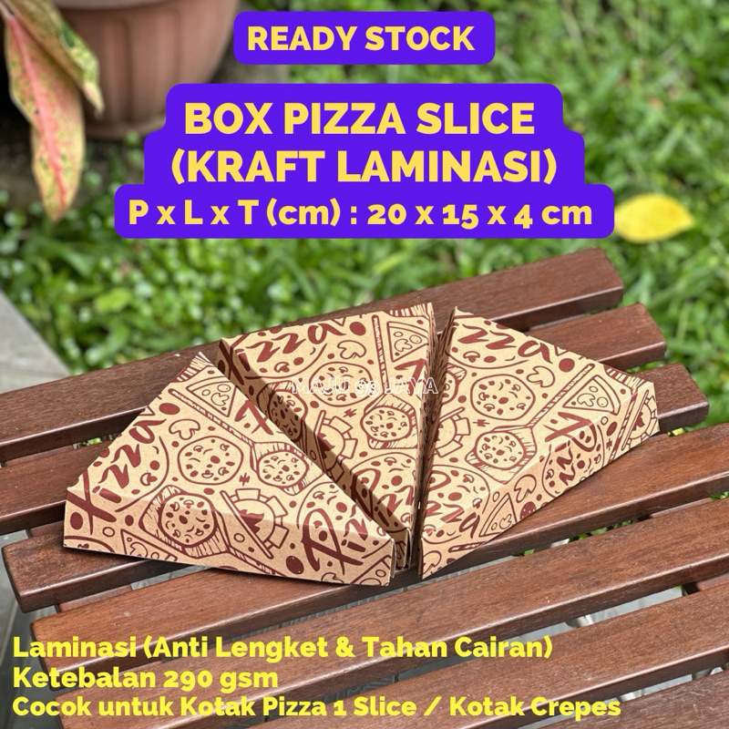Patterned Laminated Kraft Pizza Slice Paper Box Size 20x15x4 cm ...