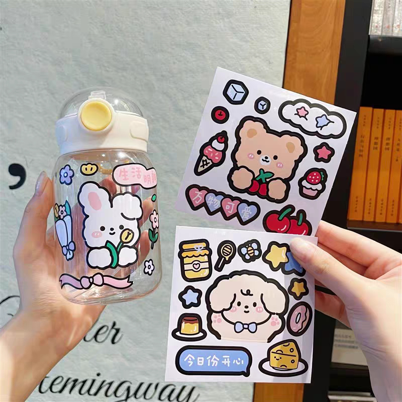Cute Korean Motif Character Stickers Multi-Purpose Cell Phone Bottle ...