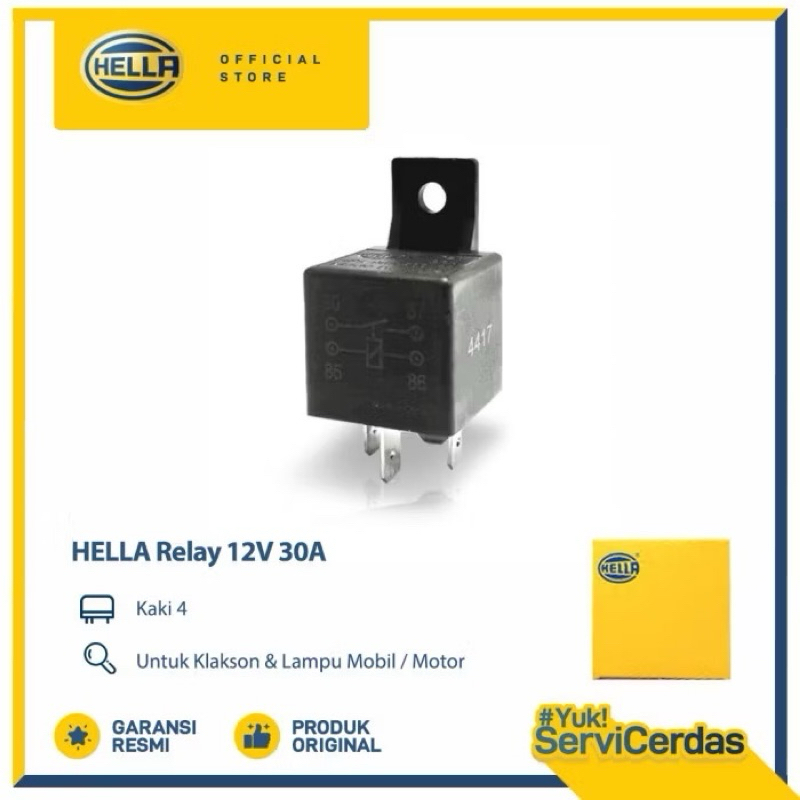 Hella Relay 12V 30A 4 Legs - Premium Horn and Light Relay Car ...