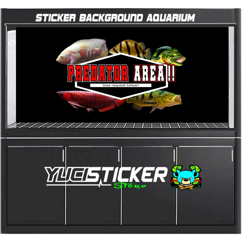 Predator theme aquarium background/aquarium background Sticker (SIZE ...