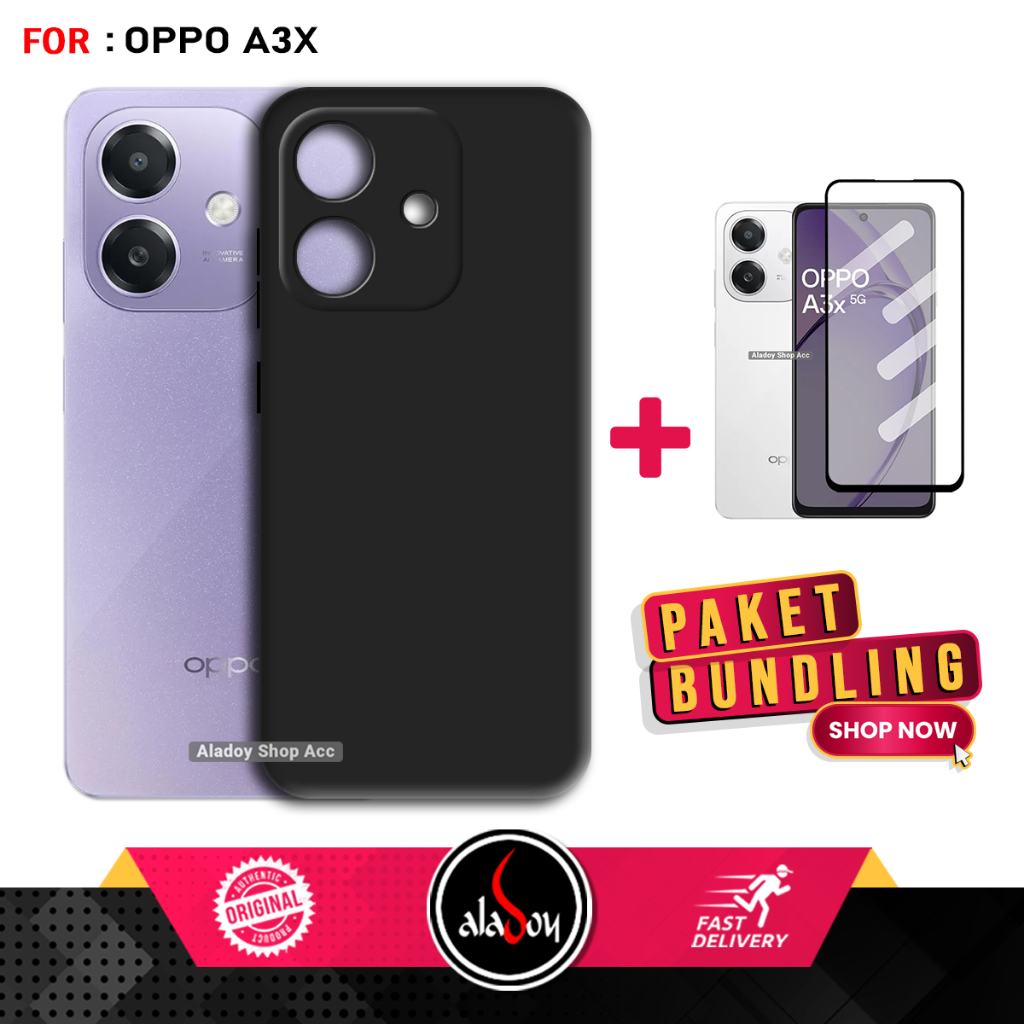 LAYAR Oppo A3X Case Premium Casing Free Tempered Glass Screen | Shopee ...