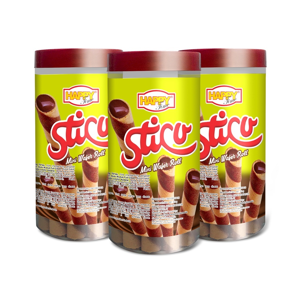 Happy TIME STICU MINI WAFER ROLL CONTAINS 3 JARS | Shopee Philippines