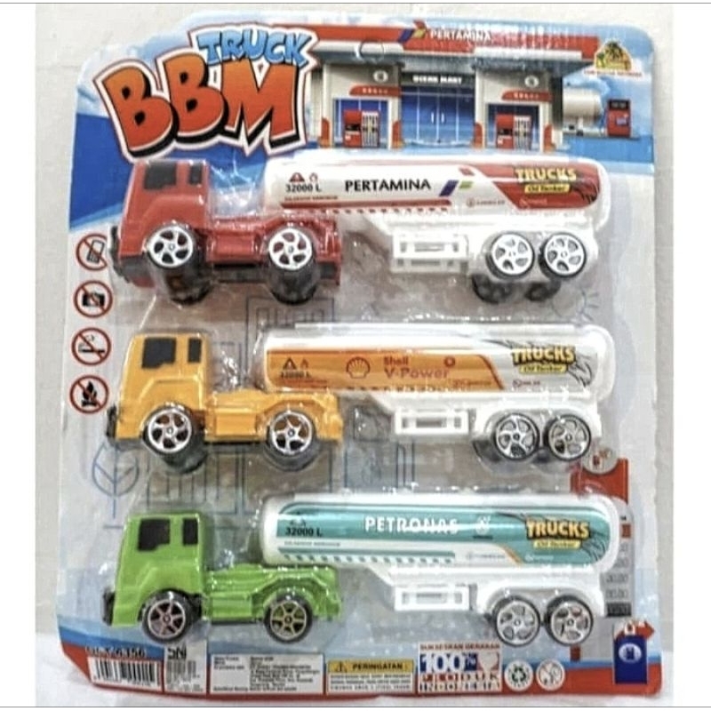 Fuel Truck Oil Tank Truck Vehicle Toy contains 3 pcs | Shopee Philippines