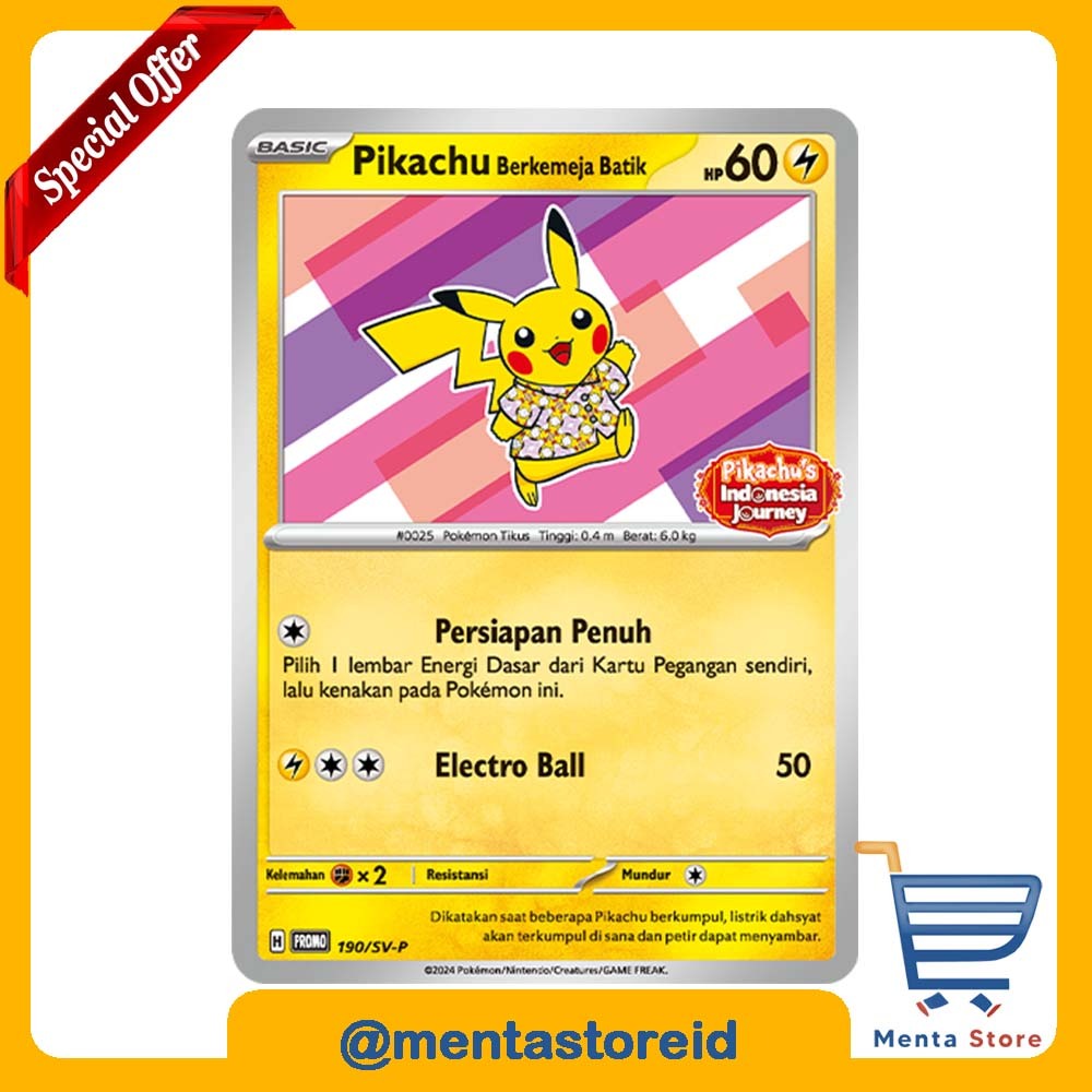 Pokemon Card TCG - Pikachu Shirt Batik Flower - v4 Card Pink 190/SV-P ...