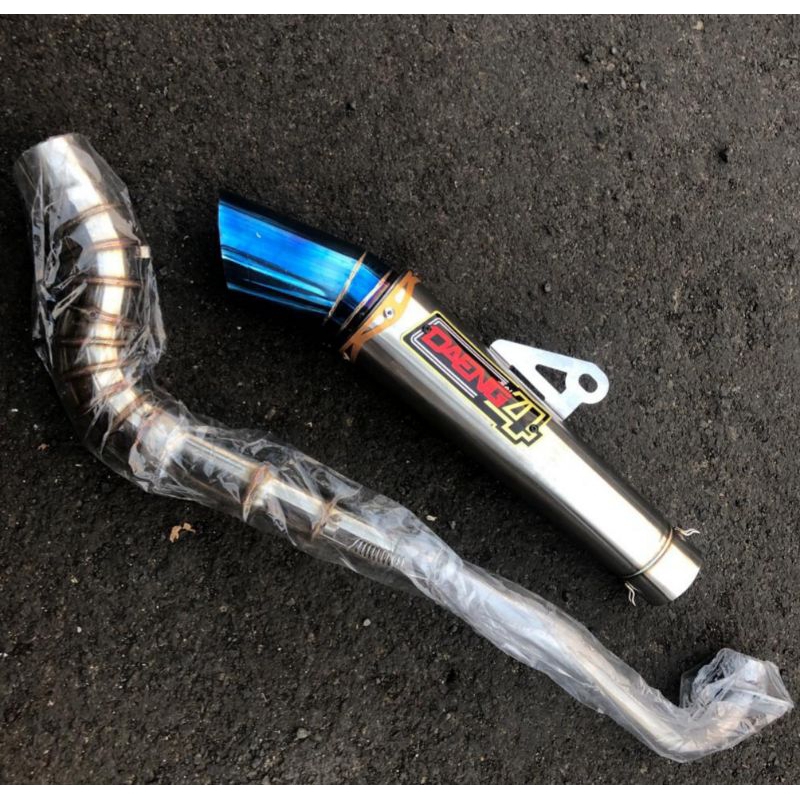 Daeng Sai4 Exhaust Open Spec Pipe + Big Elbow For Wave 100/110/125 Xrm ...