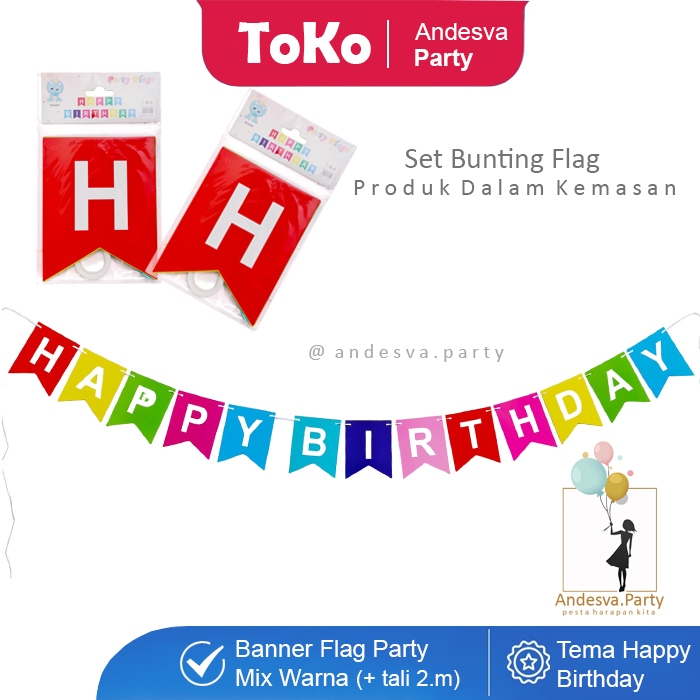 Hbd Flag banner mix colors / Happy Birthday Rainbow Bunting Flag ...