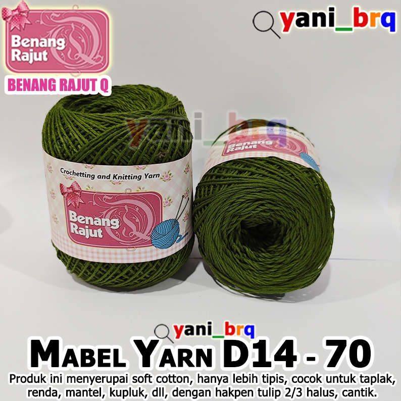 HIJAU SMALL MABEL 70 ARMY GREEN FINE KNITTING YARN SHOP Q yani_brq ...