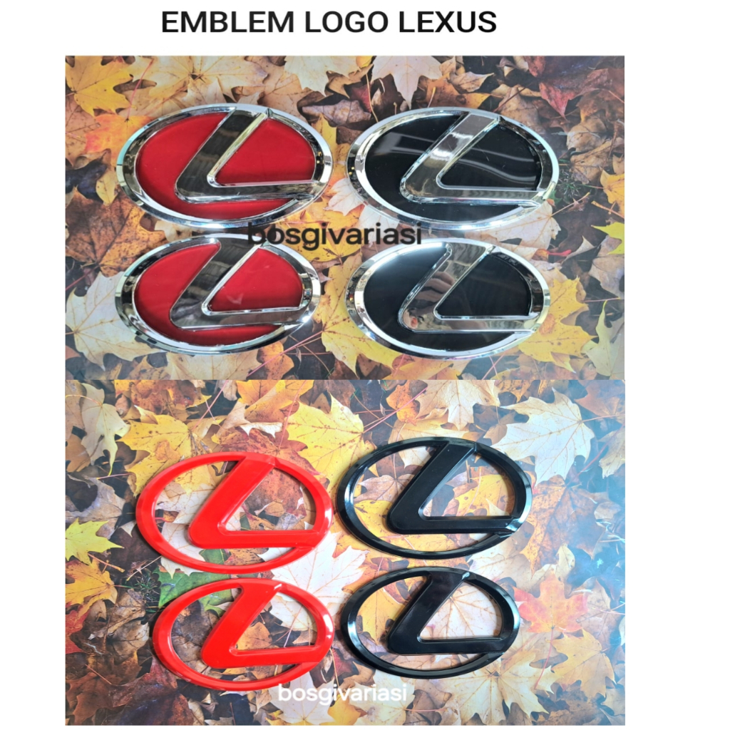 MERAH HITAM Red and black lexus logo / lexus car emblem size 13cm 14 cm ...