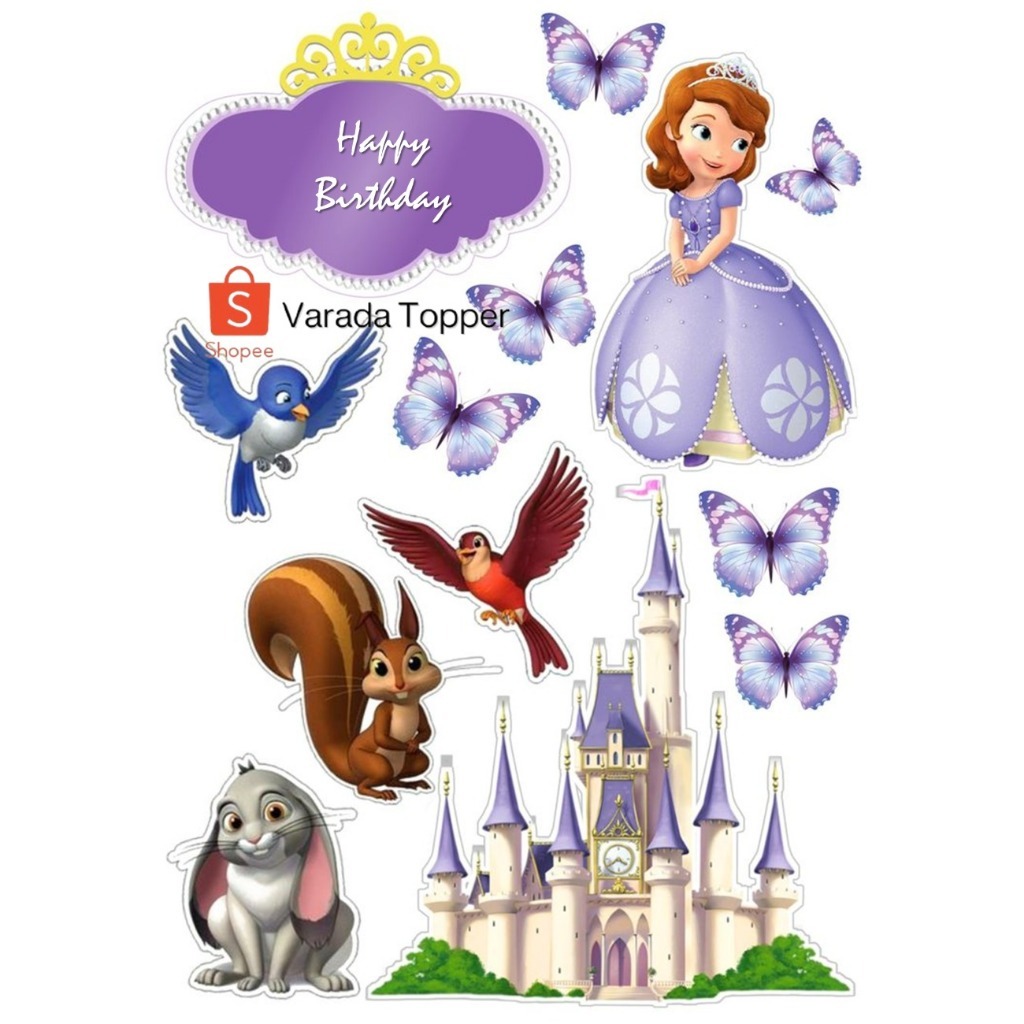 SOFIA/SOWATA THE FIRST Topper Custom Name/SOWA Birthday Cake Decoration ...