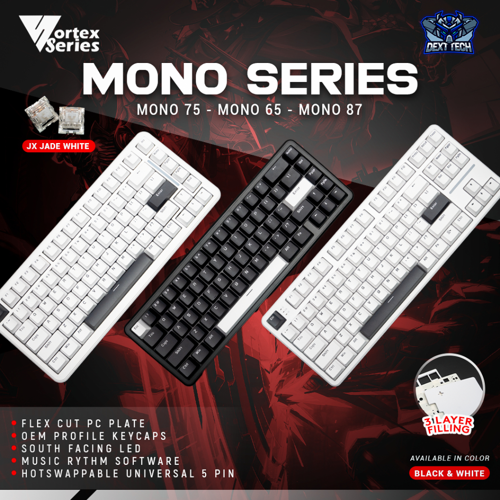 Vortexseries Vortex Mono Series Wired Gasket Mount Keyboard 65% / 75% ...