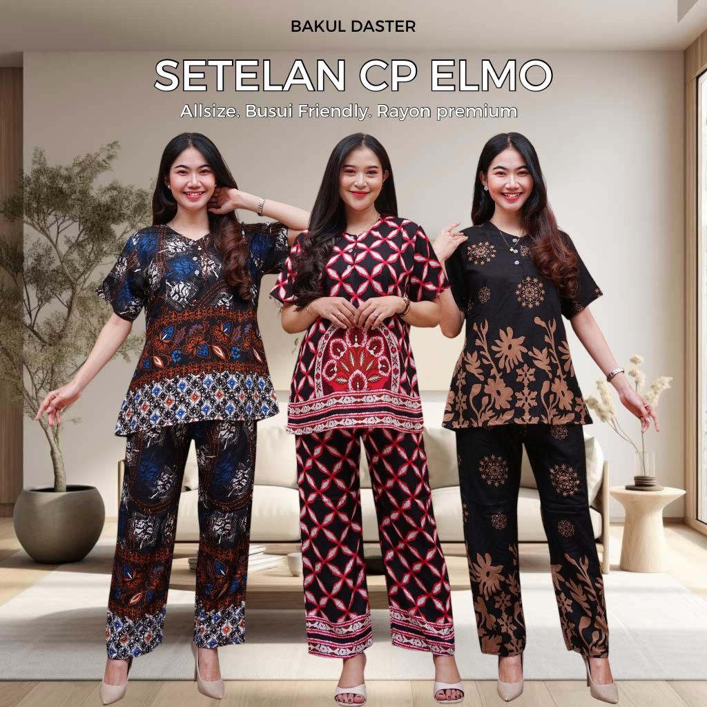 Cp elmo suit, batik nightgown with pajama motif, women's fashion ...