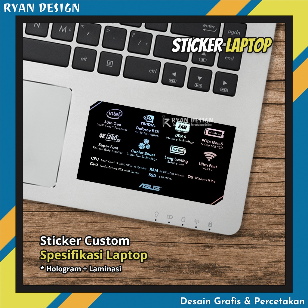 Laptop Logo Sticker Laptop Feature Specifications Sticker Nvidia RTX ...