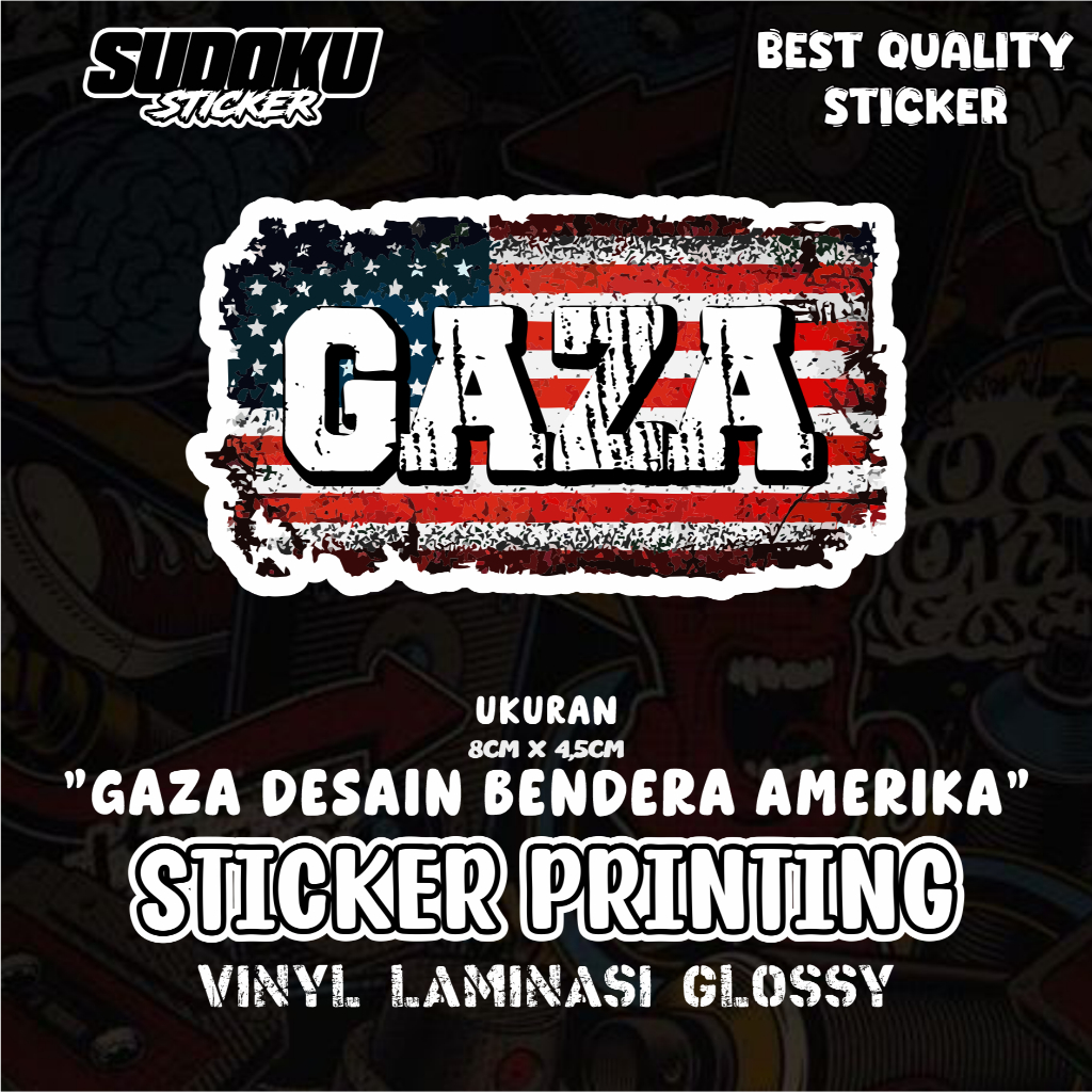 Sticker GAZA PRINTING STICKER VIRAL AMERICAN FLAG DESIGN FYP AESTHETIC ...