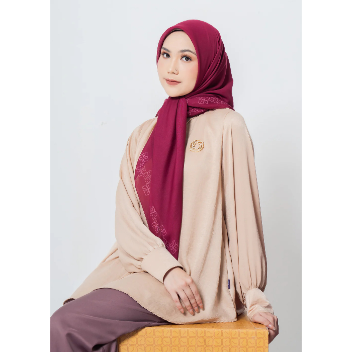 Elzatta Kaila L Square Border - Fashion Muslim Rectangular Hijab Hijab ...