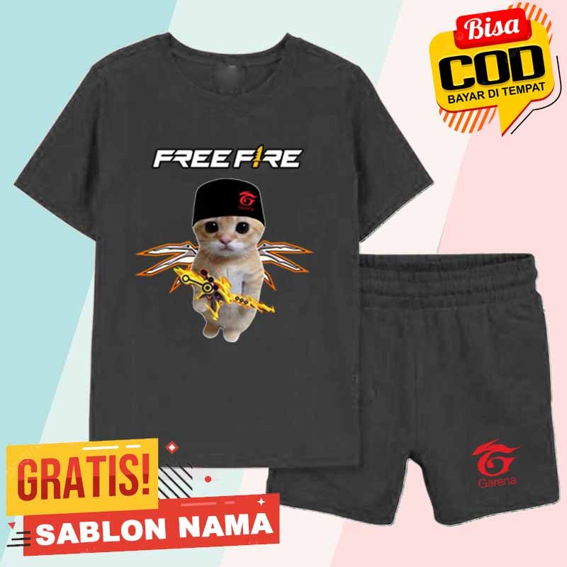 Ff Free Fire Cat Children's T-shirt Set 2 Million SG 2 OPM One Punch ...