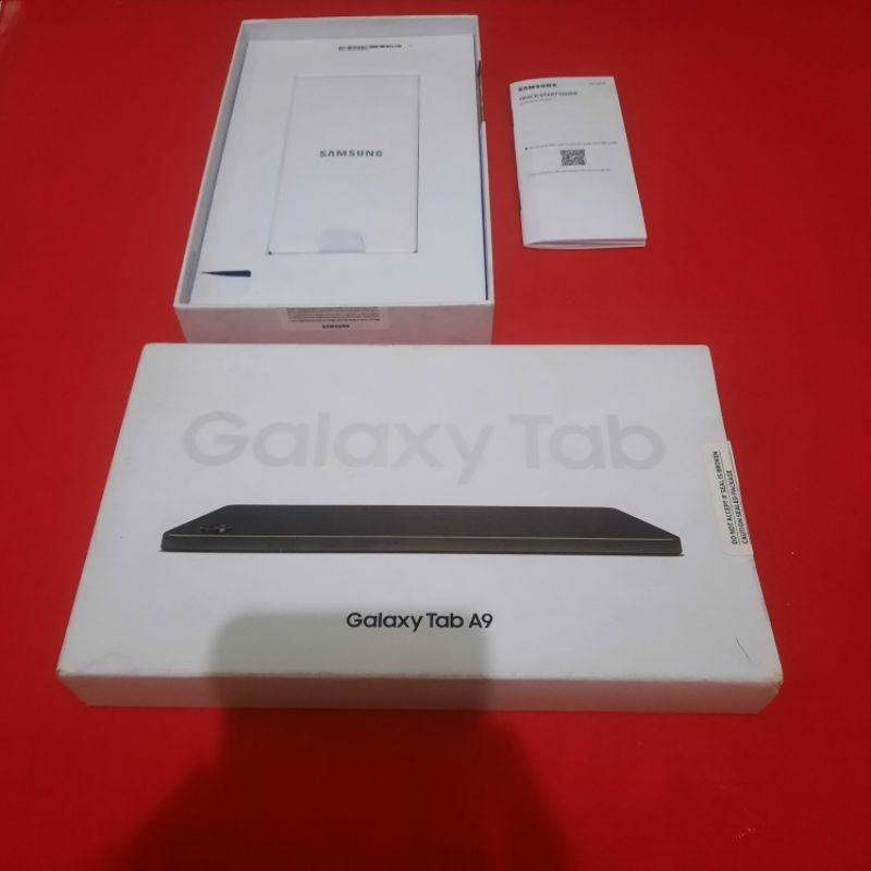 100% original samsung tab a9 box, complete with manual book | Shopee ...