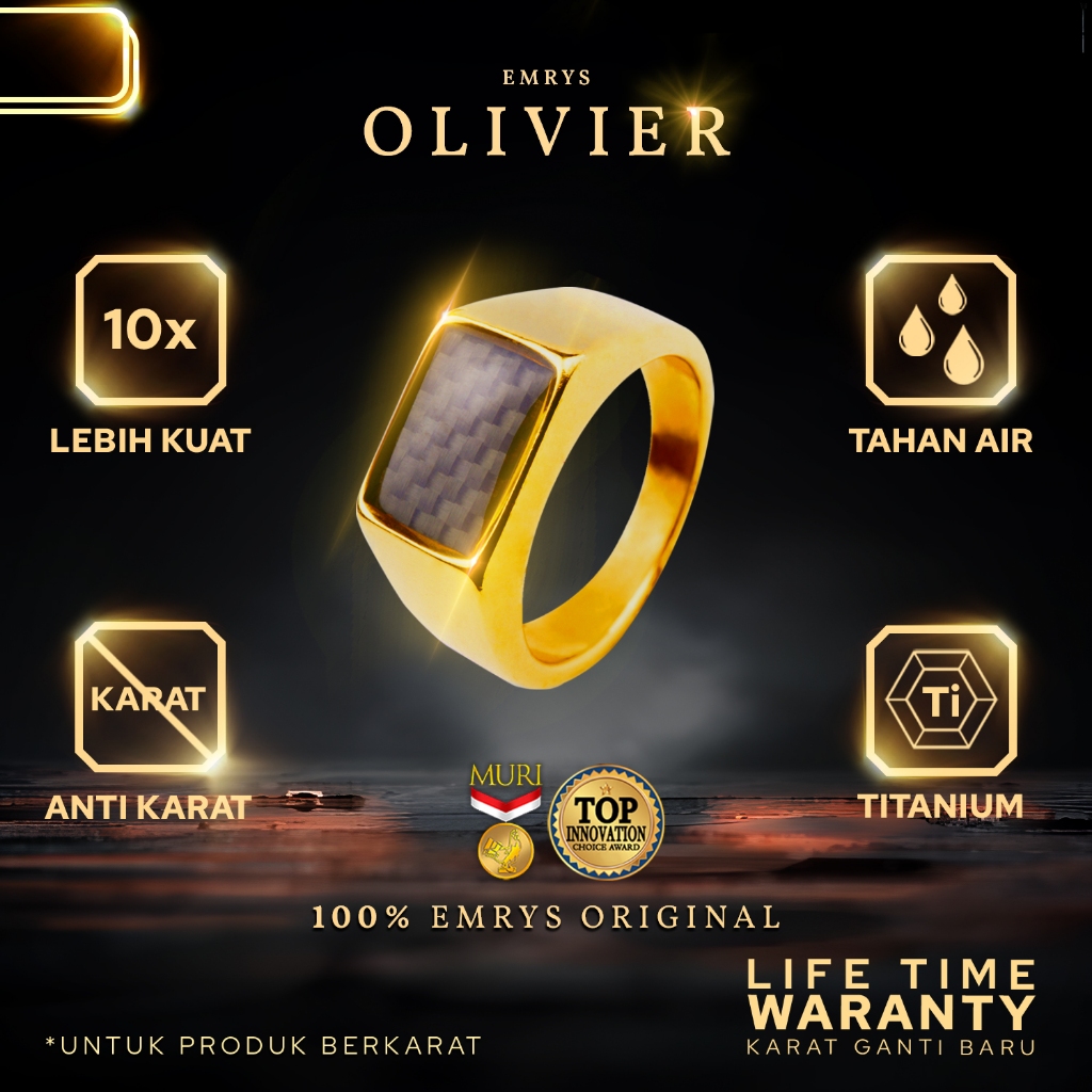 BUY 1 FREE 1 GIFT Emrys Premium Rings OLIVIER Real Titanium Anti-Rust ...