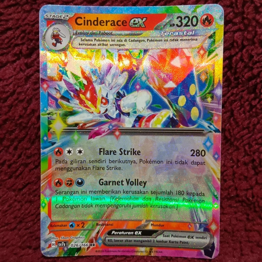 Cinderace EX RR Terastal sv7s - Pokemon TCG Indonesia foil holo ...