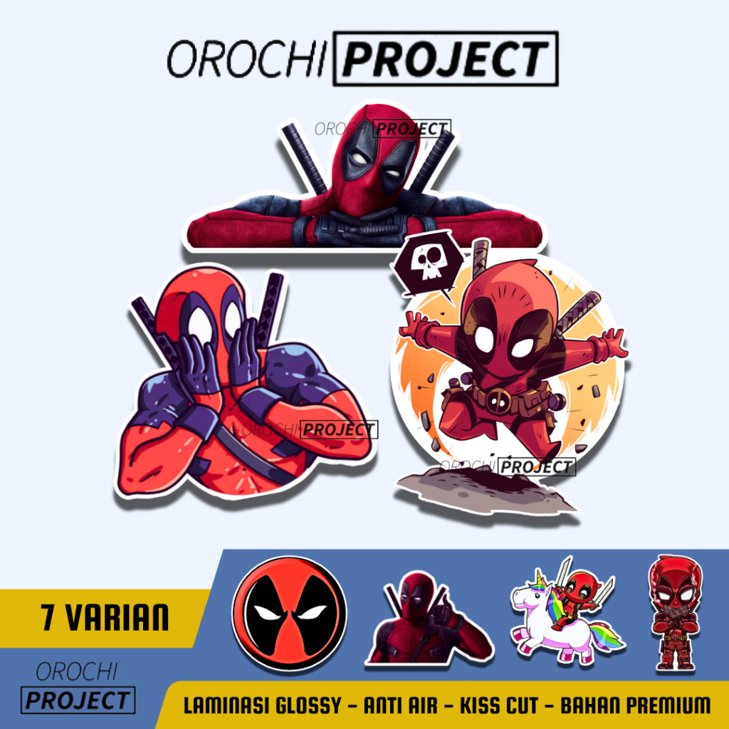 Marvel DEADPOOL Super Hero Logo Sticker Vinyl Glossy Waterproof HP ...