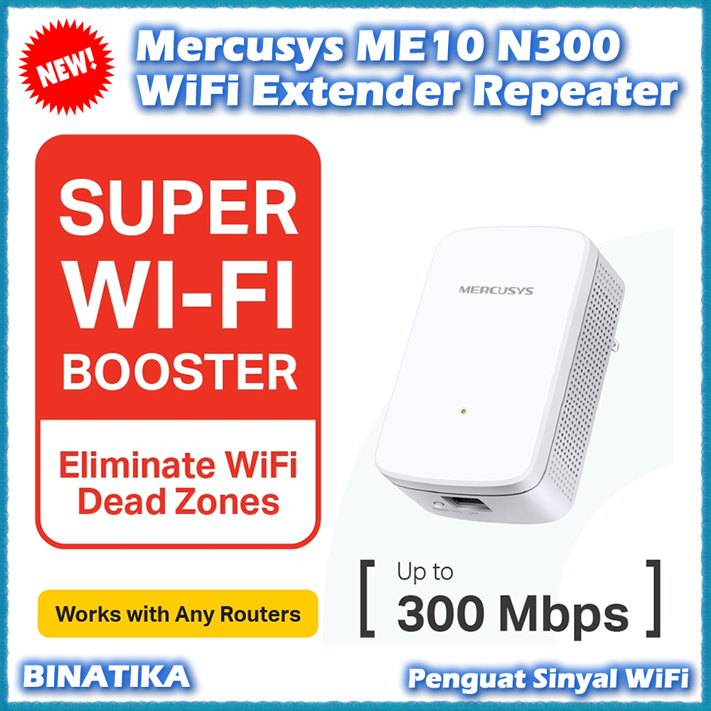 Mercusys ME10 N300 WiFi Extender Signal Booster Repeater 300Mbps ...
