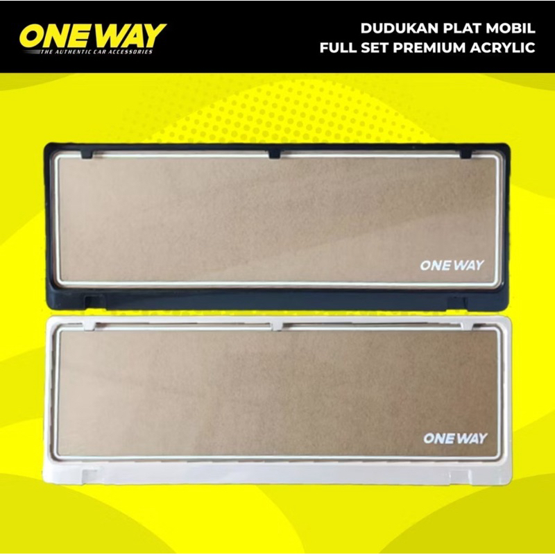 HITAM PUTIH Oneway Black and White Mica Acrylic Premium Car Number ...