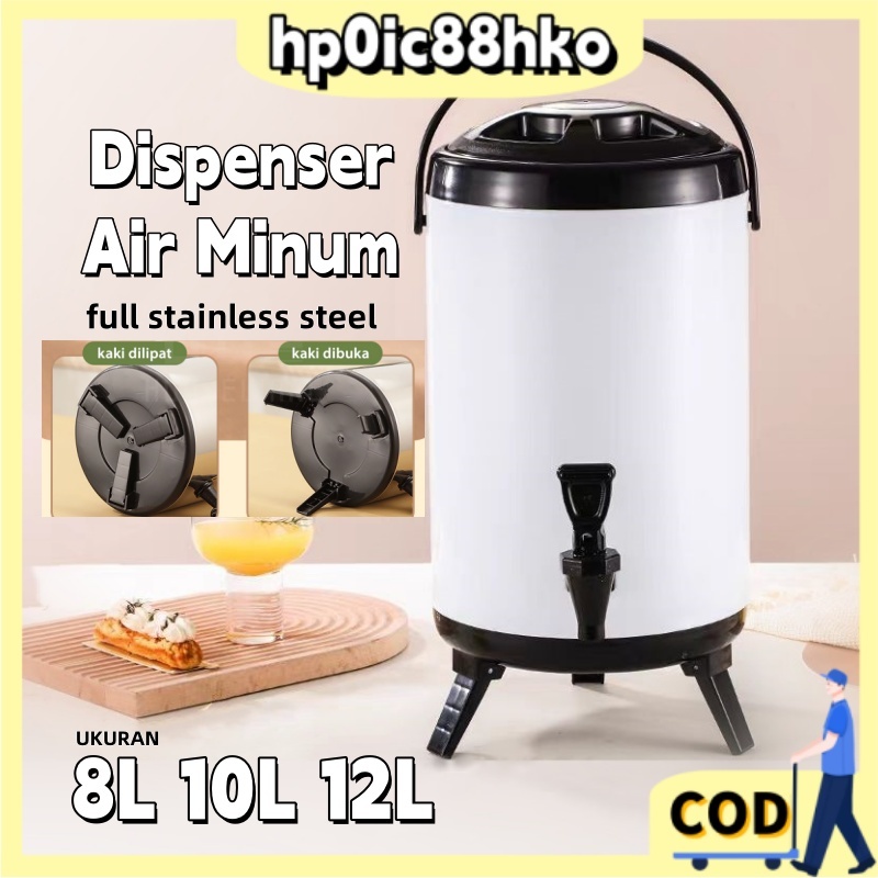 Milk Tea Bucket Stainless 8L 10L 12L/Thermos Drinking Water With Faucet Food Grade | Shopee ...