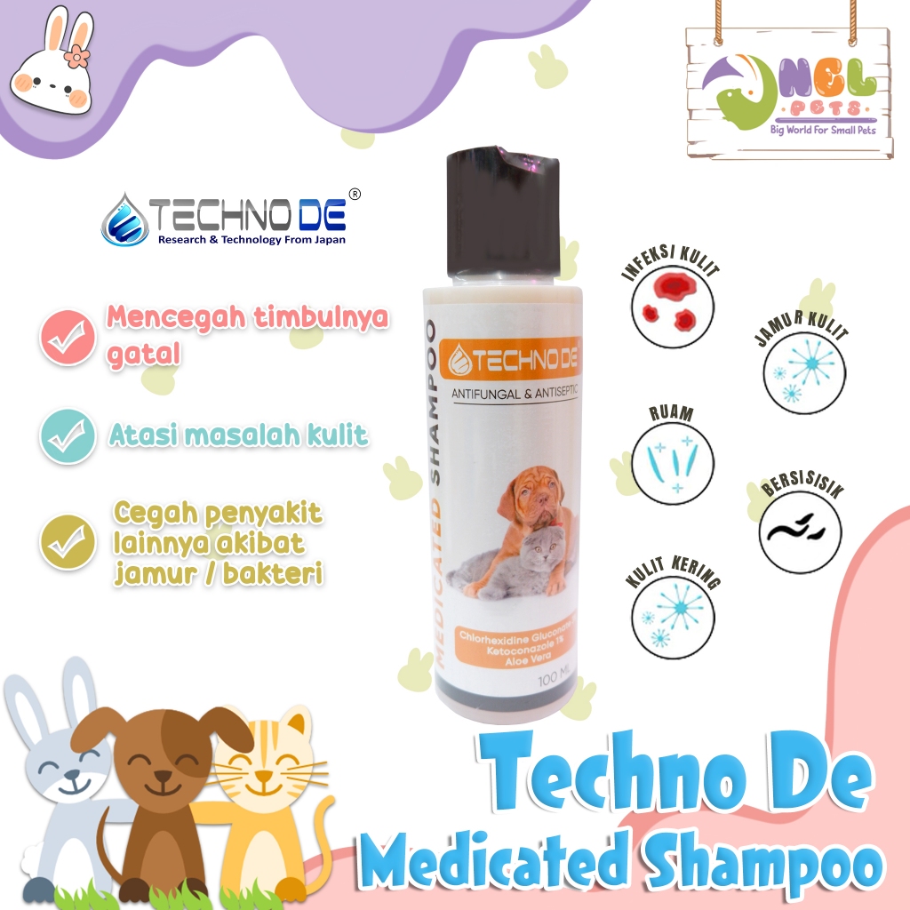 Techno DE MEDICATED Shampoo 100 ML / Anti-Bacterial & Anti-Fungal ...