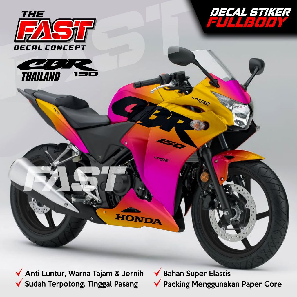 FULL BODY CBR CBU Thailand Chameleon Decal Sticker, variation of CBR ...