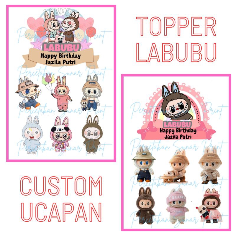 CUSTOM NAME / LABUBU TOPPER / BIRTHDAY CAKE TOPPER | Shopee Philippines