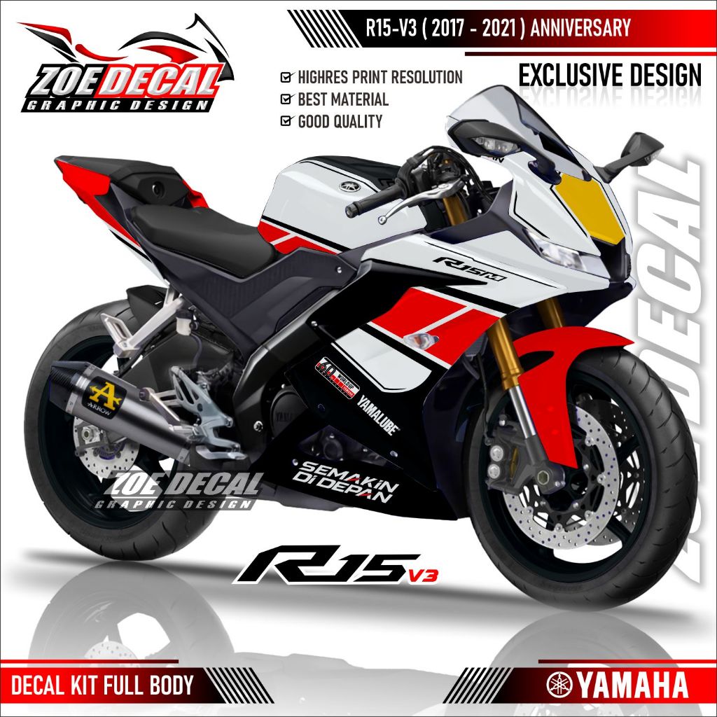 Latest Yamaha R15 V3 Full Body Sticker Decal with Yamaha 60th ...