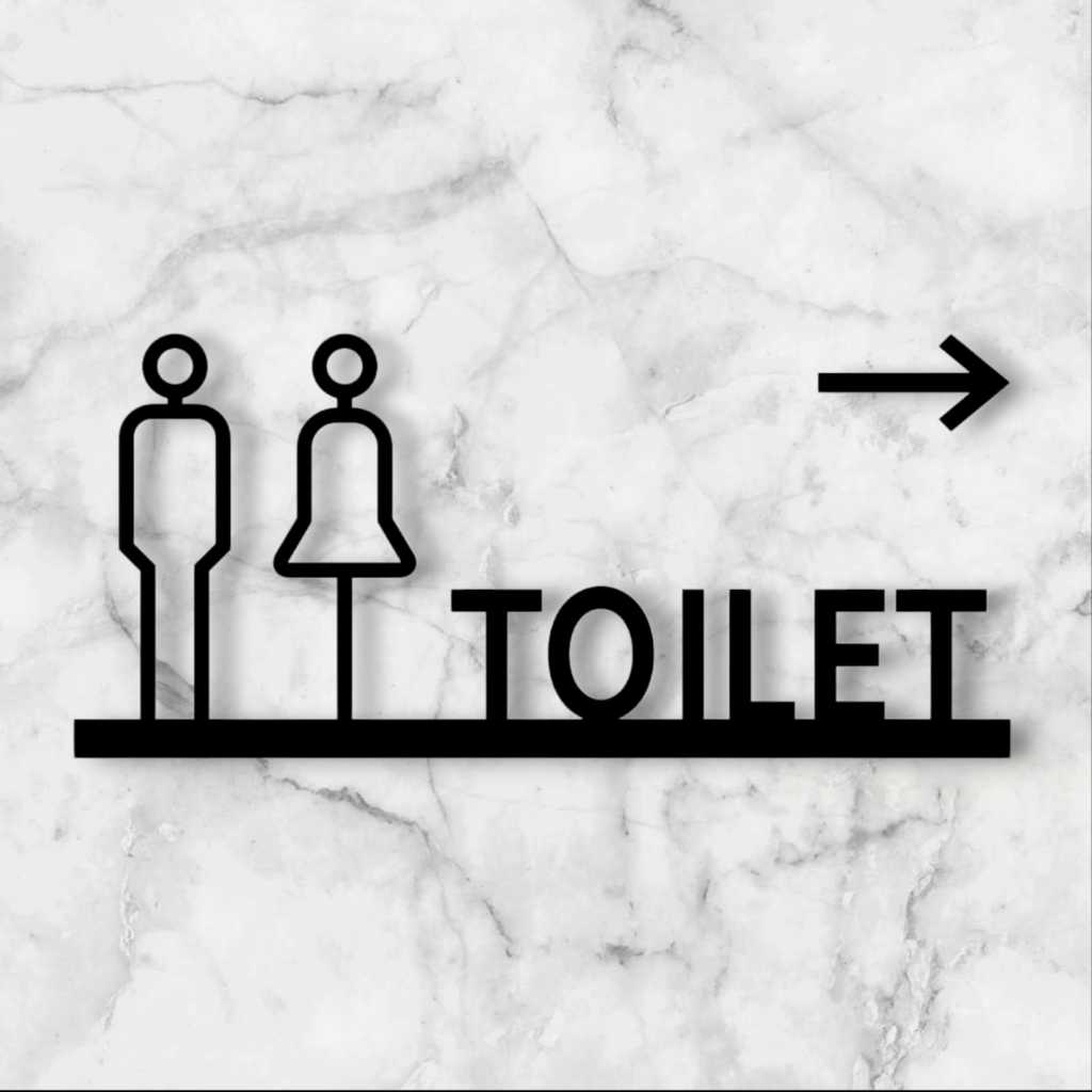 Acrylic Toilet Sign 3mm Sticker Label Pointer WC Restroom Modern ...
