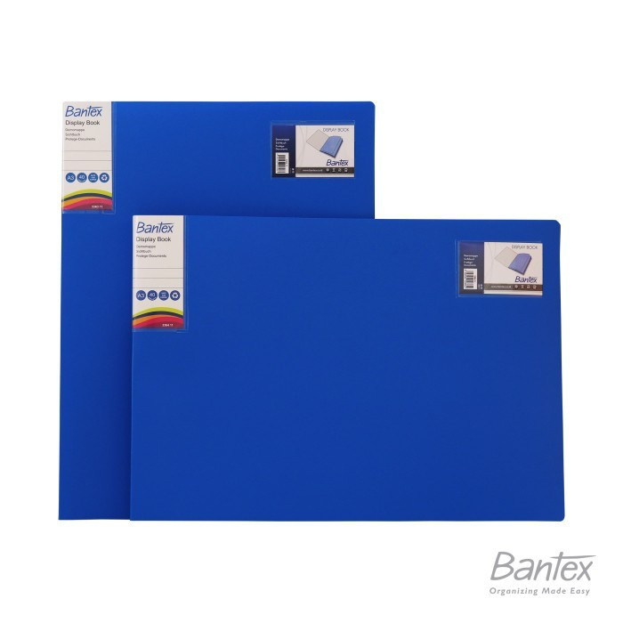 BANTEX 40 SHEET DISPLAY BOOK / CLEAR HOLDER A3 LANDSCAPE 3364 BLUE (PCS ...