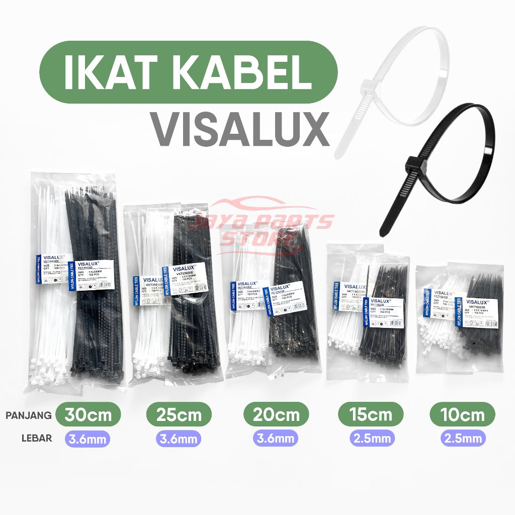 PUTIH HITAM Cable Tie / Cable Tie / Ties / Tis - 1 Pack 100 PCS - Black ...