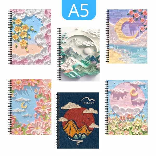 A5 JOURNAL NOTEBOOK \ SPIRAL JILIT NOTEBOOK \ LINE \ BOX \ POINT ...