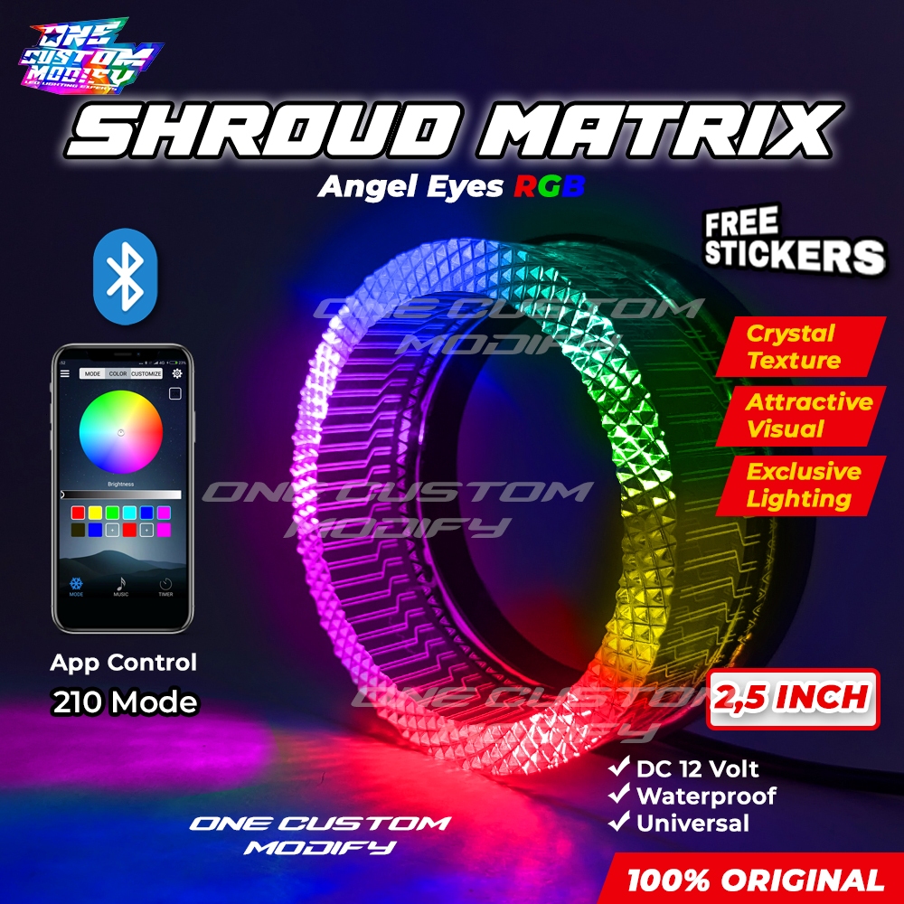 Shroud Matrix Smart LED RGB Bluetooth Round 2.5 Inc 5D Biled Lazy Eyes ...