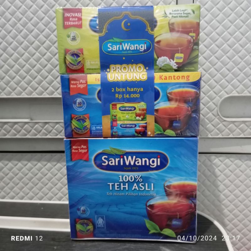 HITAM Original Black SARIWANGI TEA BAGS 50s - 30s - jasmine | Shopee ...