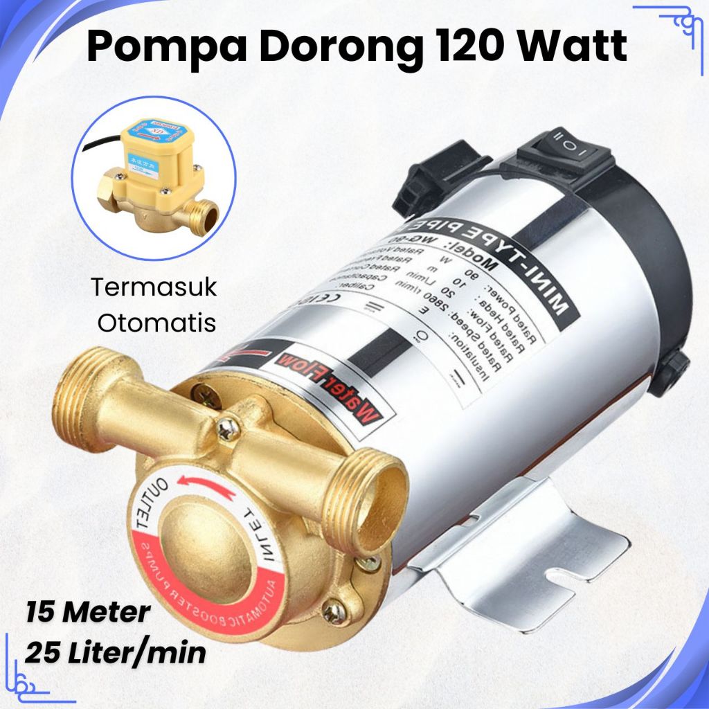 Automatic Water Tap Push Pump Booster Pump 120W Water Heater Toren Shower Sink Faucet Booster ...
