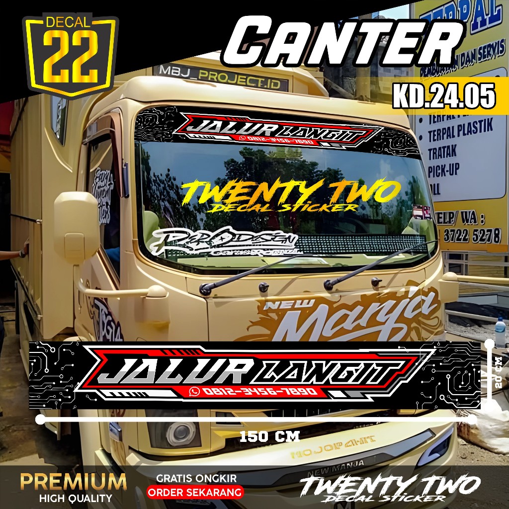 Truck CANTER Windshield Sticker TRUCK CANTER Sticker BISMILLAH ...