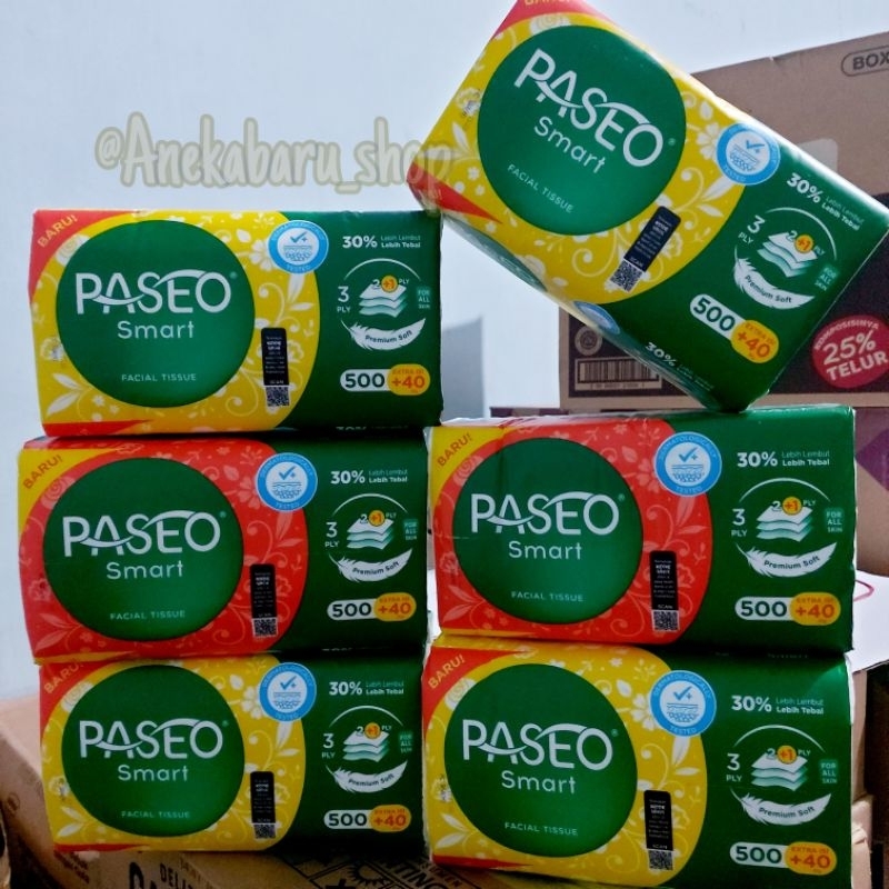 Paseo SMART Facial Tissue 500+40Ply 3ply/Sheet Premium soft | Shopee ...